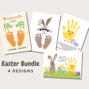 Easter Handprint Footprint Art Craft Bundle, Easter Craft for Kids Baby ...