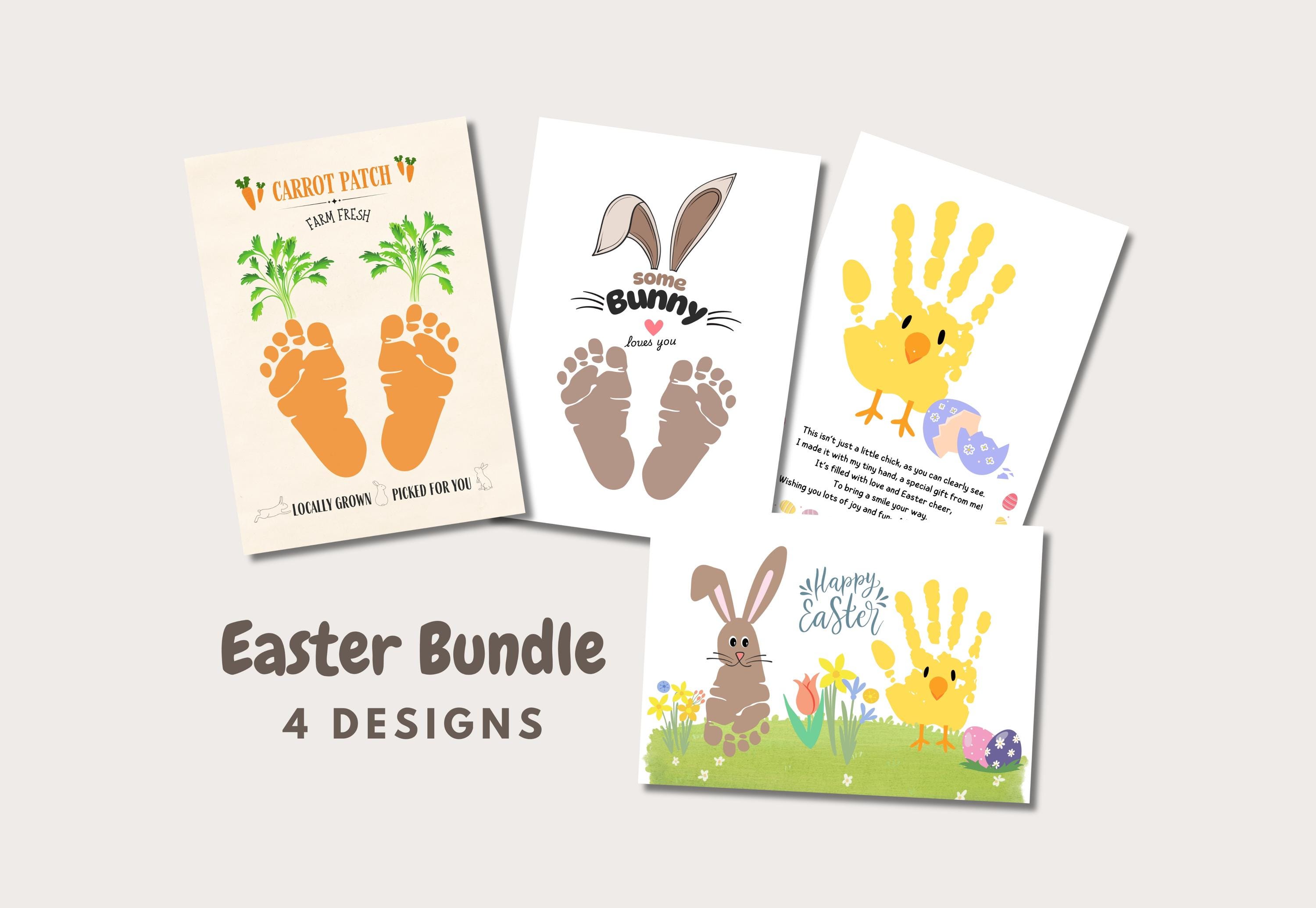 Easter Handprint Footprint Art Craft Bundle, Easter Craft for Kids Baby ...