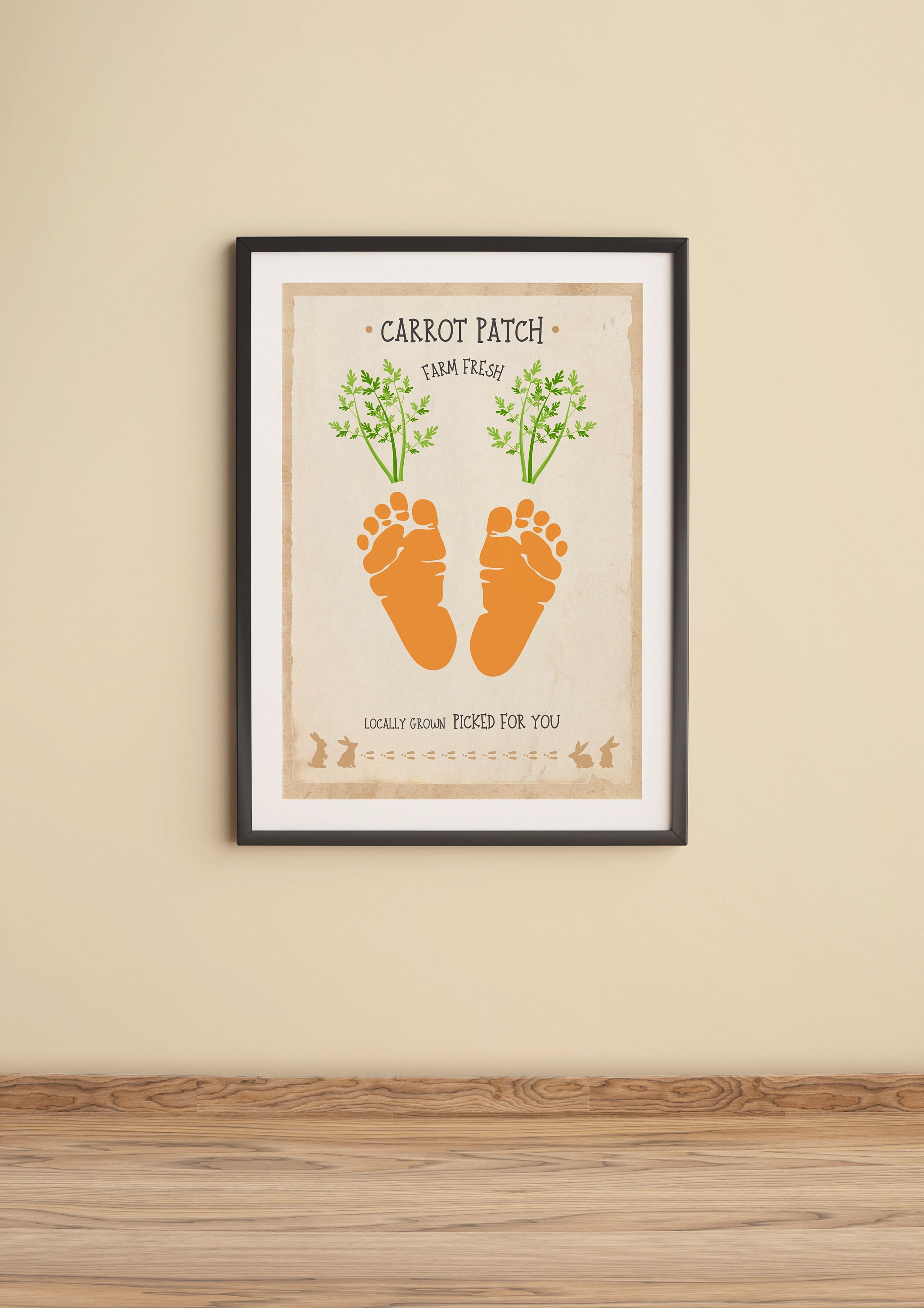 Farm Sign Carrot Patch, DIY Baby Keepsake Craft, Footprint Art ...