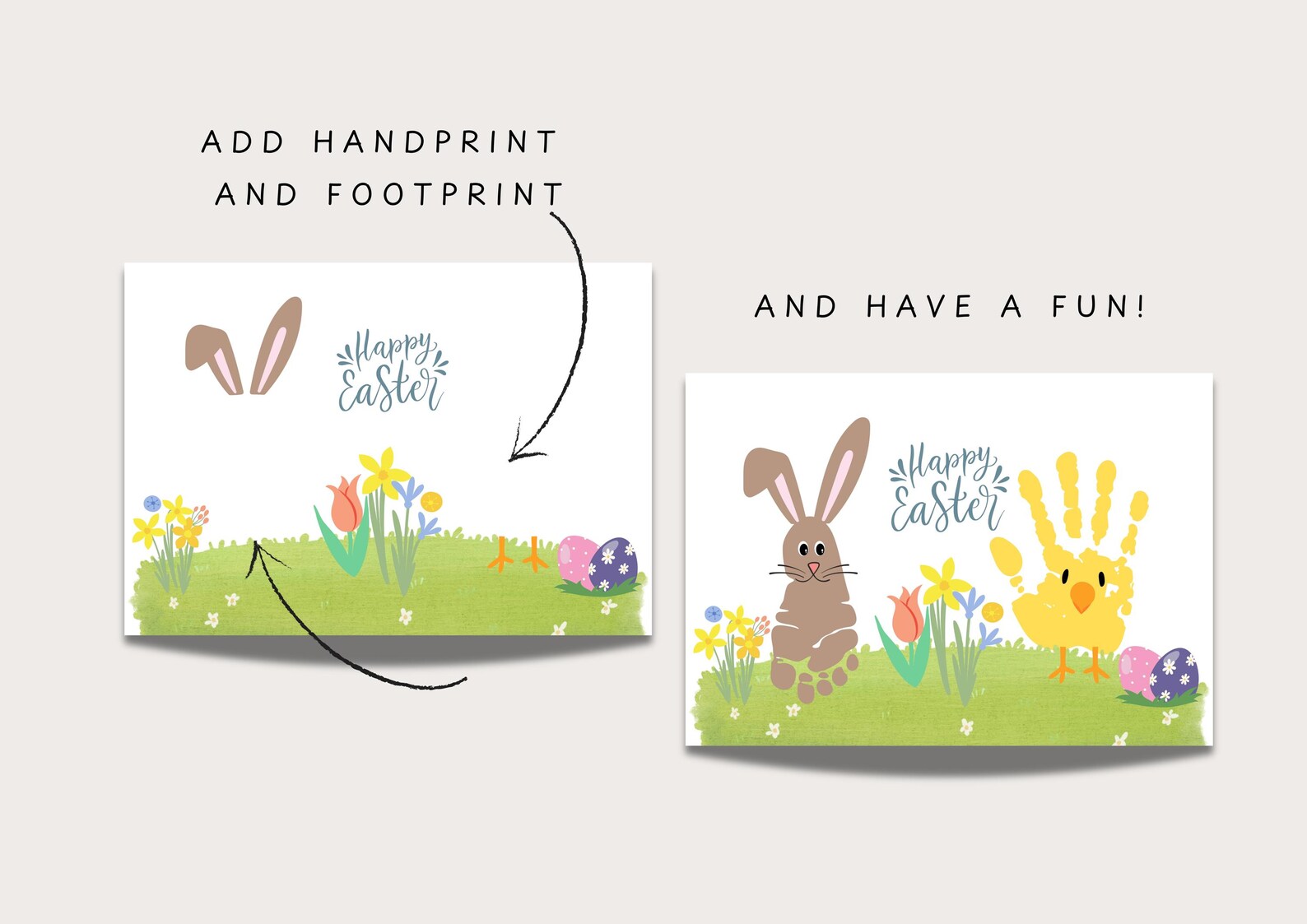 Easter Handprint Footprint Art Craft Bundle, Easter Craft for Kids Baby ...