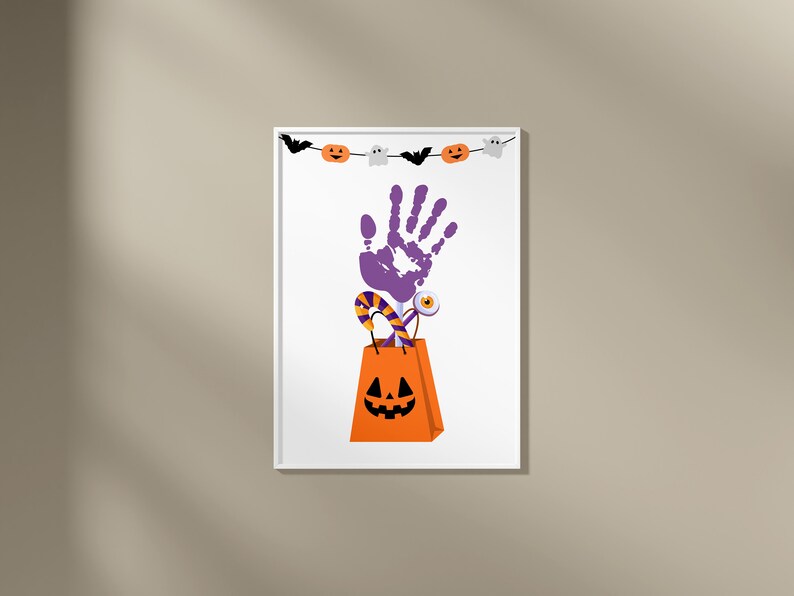 Halloween Handprint Craft Bundle, Halloween Handprint Art Printable ...