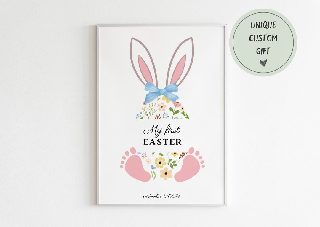My First Easter Footprint Art, Footprint Art Printable, Babys First ...