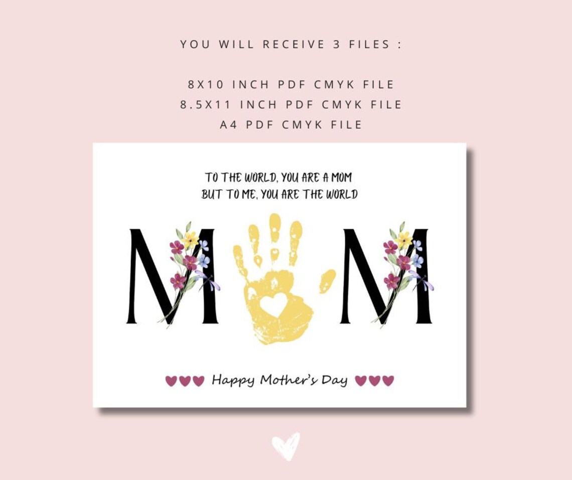 Handprint Mothers Day Printable,mother's Day Handprint Craft,mothers ...