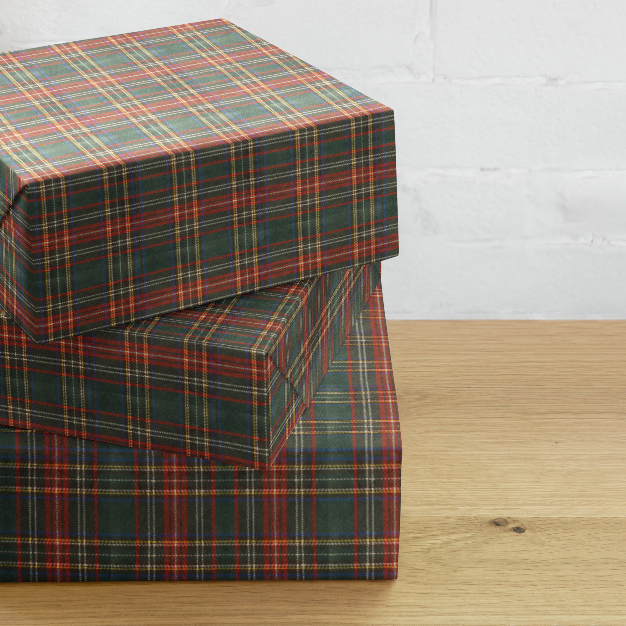 Vintage Plaid Pattern Luxury Thick Holiday Wrapping Paper Sheets - Etsy
