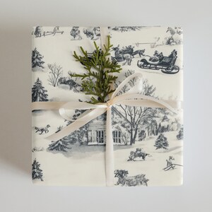 Christmas Wrapping Paper - Christmas Toile Du Jouy Wrapping Paper ...