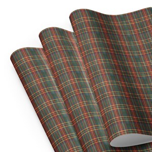 Christmas Wrapping Paper - Vintage Plaid Wrapping Paper for Holiday ...