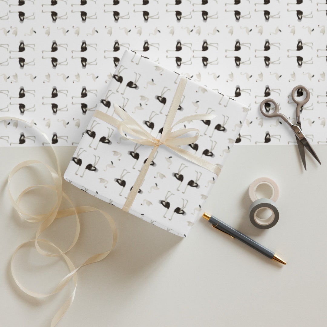 Ostrich Design Wrapping Paper Sheets - Etsy