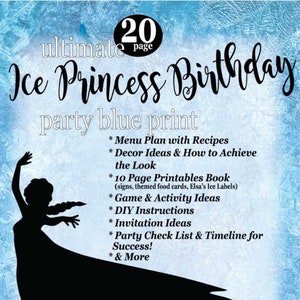 Ice Princess Themed Birthday Blueprint, Frozen Themed Party, Printable ...
