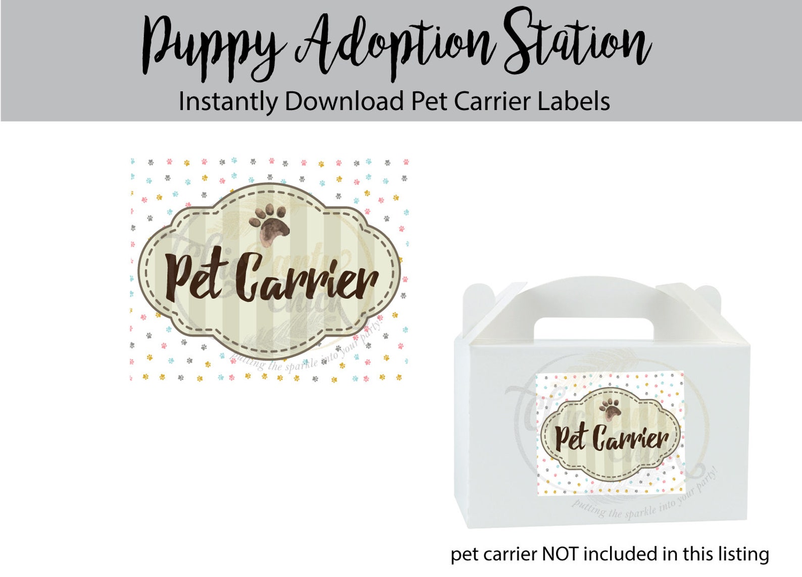 Puppy Pawty Puppy Adoption Kit Dog Birthday Party Let's - Etsy