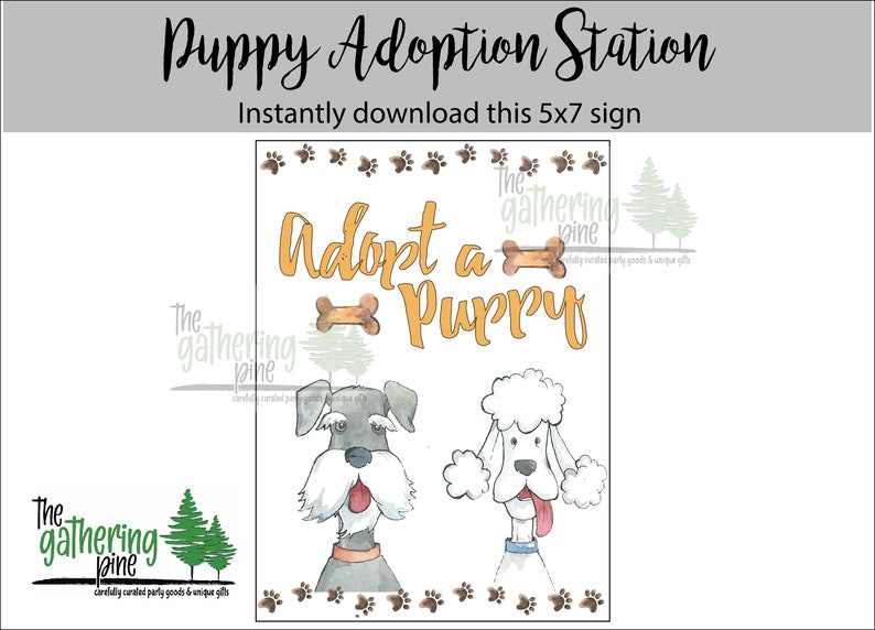 Puppy Adoption Kit Puppy Party Dog Birthday Party Let's - Etsy