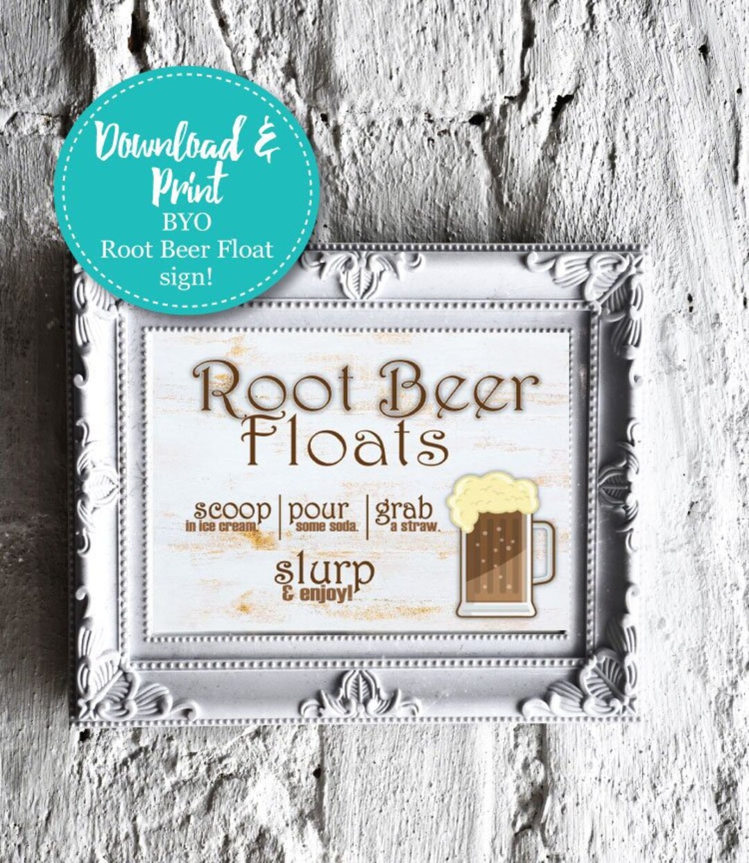 Root Beer Float Bar Sign, Build Your Own Bar, Printable Sign, Instant ...