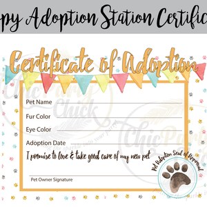 Puppy Adoption Kit Puppy Party Dog Birthday Party Let's | Etsy