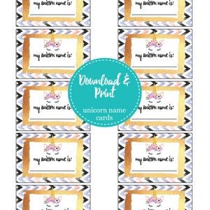 Unicorn Name Sign, Unicorn Birthday Party, Instant Download, Birthday ...