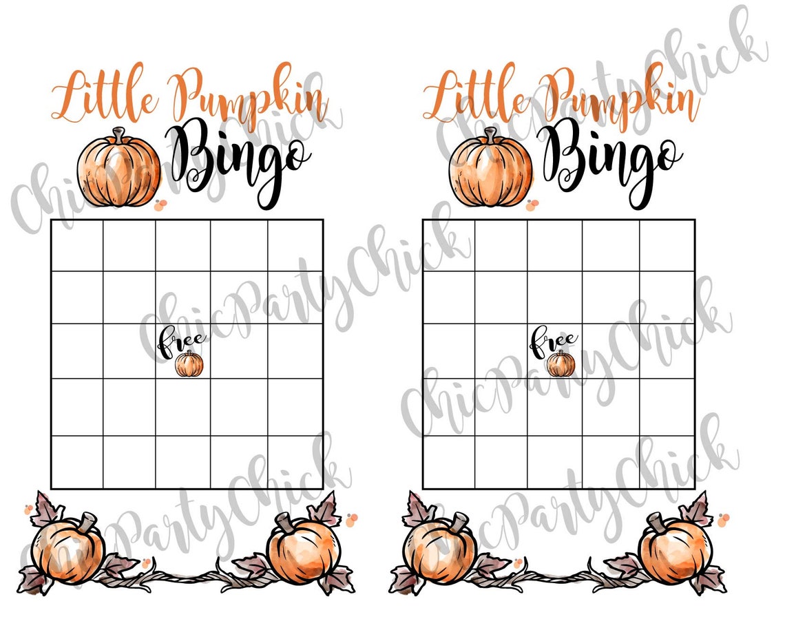 Little Pumpkin Baby Shower BINGO Fall Baby Shower Game | Etsy