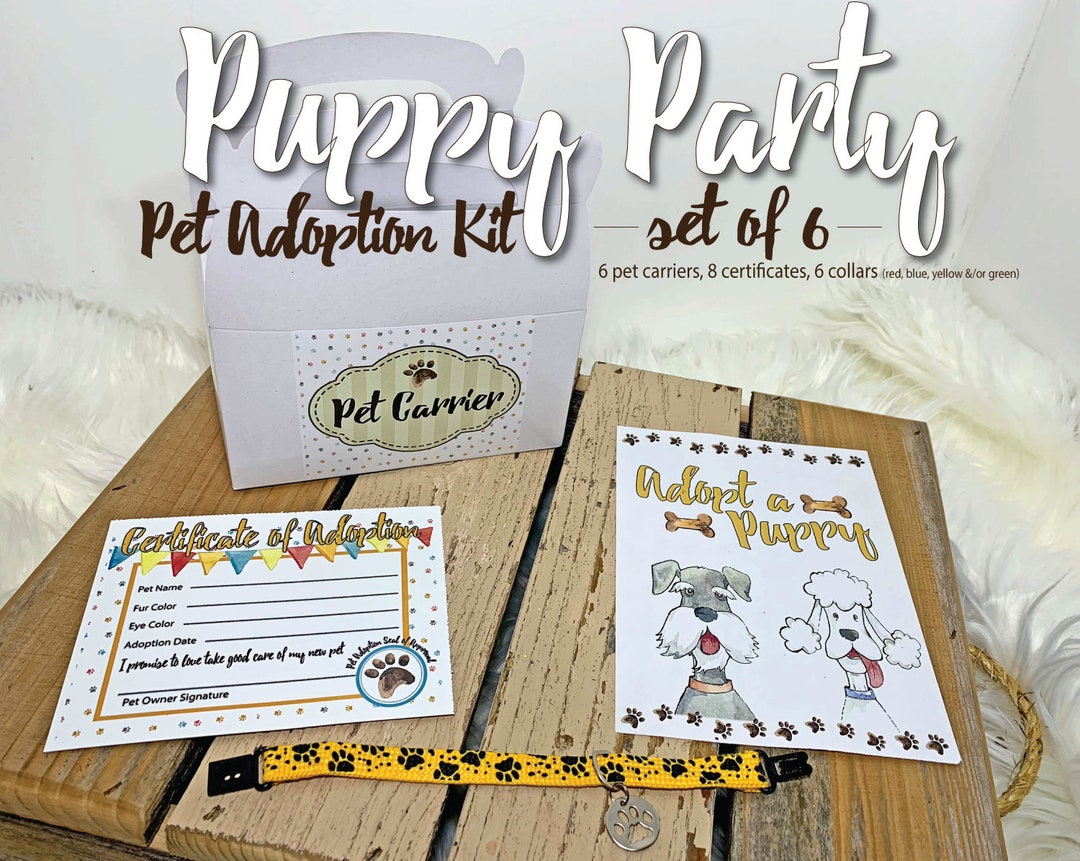 Puppy Adoption Kit, Puppy Party, Dog Birthday Party, Let's Pawty ...
