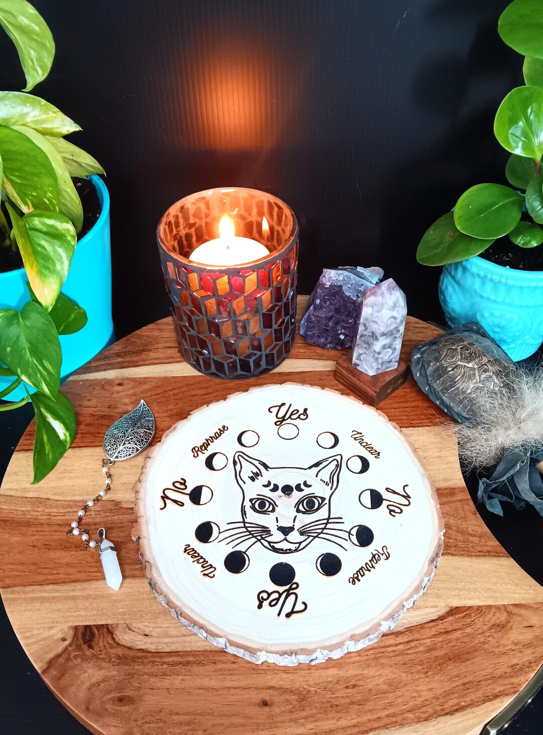 Cat Moon Phases Pendulum Board - Witchcraft Supplies & Spiritual ...