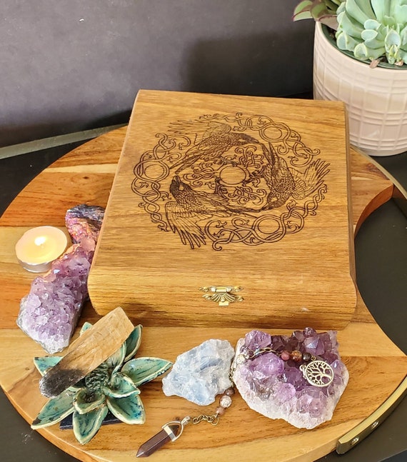 Crow Altar Box 3 Ravens Altar Box Celtic Altar Box Goddess | Etsy