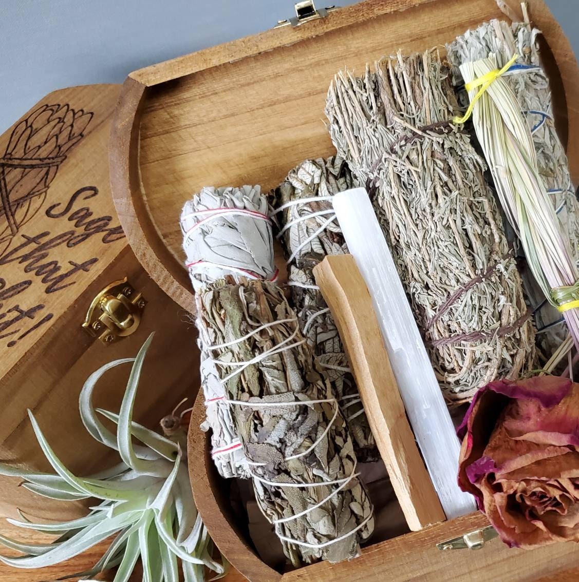 Sage That Shit Altar and Gift Box Set With Deluxe Sage Bundle - Etsy