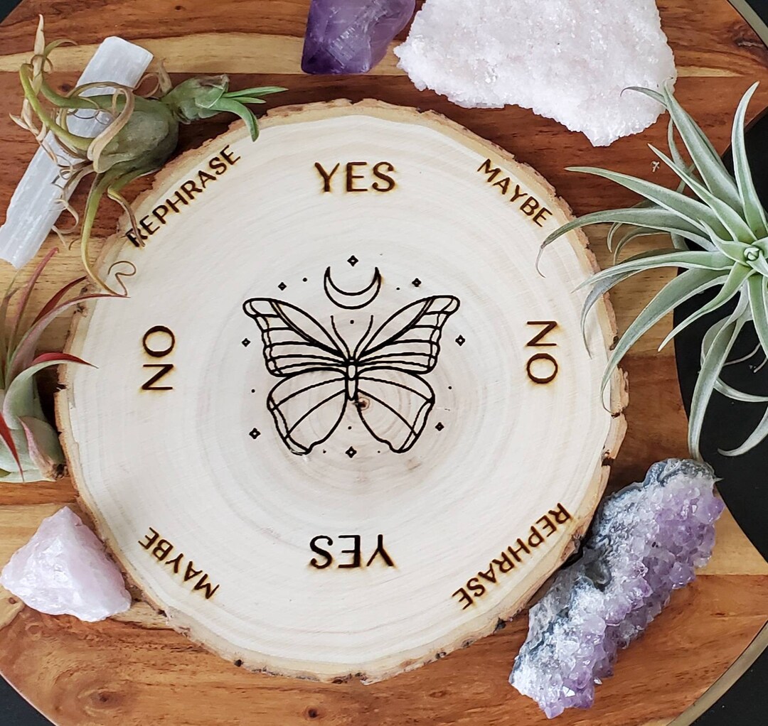 Butterfly and Moon Pendulum Board, Spirit Board, Yes or No Board ...