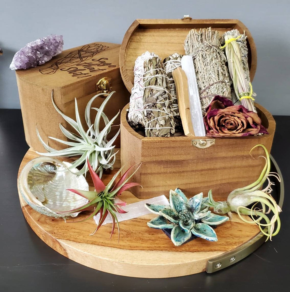 Sage That Shit Altar and Gift Box Set With Deluxe Sage Bundle - Etsy