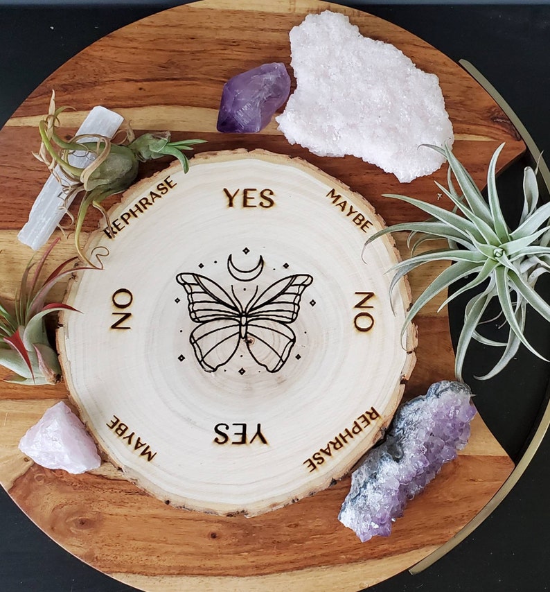 Butterfly and Moon Pendulum Board, Spirit Board, Yes or No Board ...