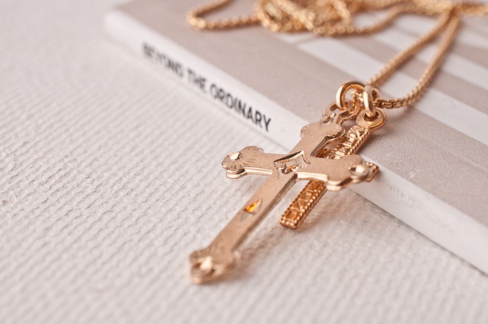 Gold Double Cross Necklace: 14k Gold Filled Christian Jewelry Gift - Etsy