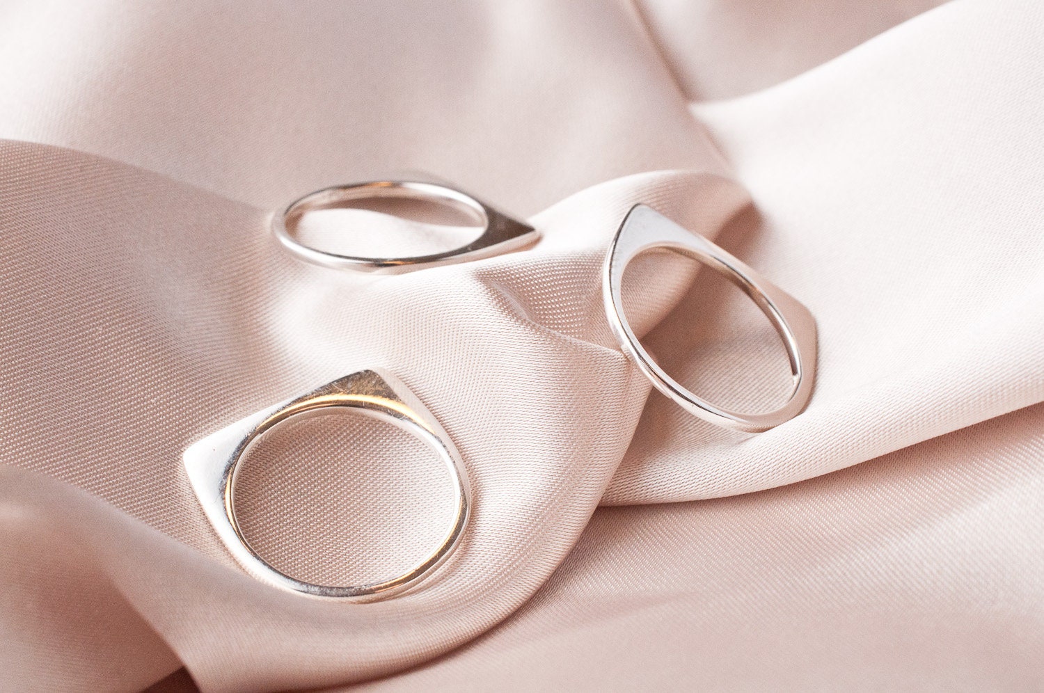 Flat Top Ring Sterling Silver Minimal Thin Statement Stacking | Etsy