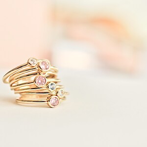 Solitaire Stacking Ring Multi Stackable Ring Gift for Her Best Friend ...