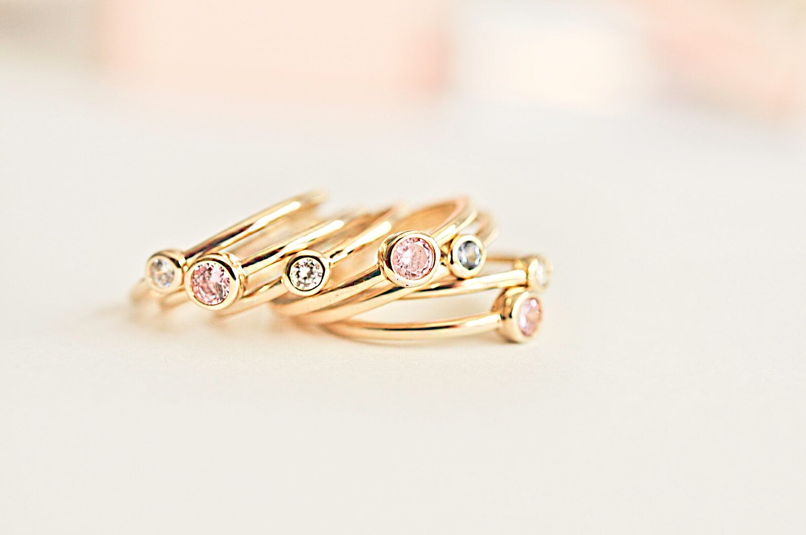 Solitaire Stacking Ring Multi Stackable Ring Gift for Her Best | Etsy