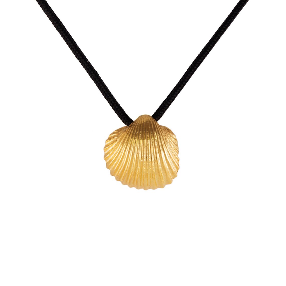 Gold Shell Pendant, Sea Shell Necklace, Adjustable Pendant, Sterling ...