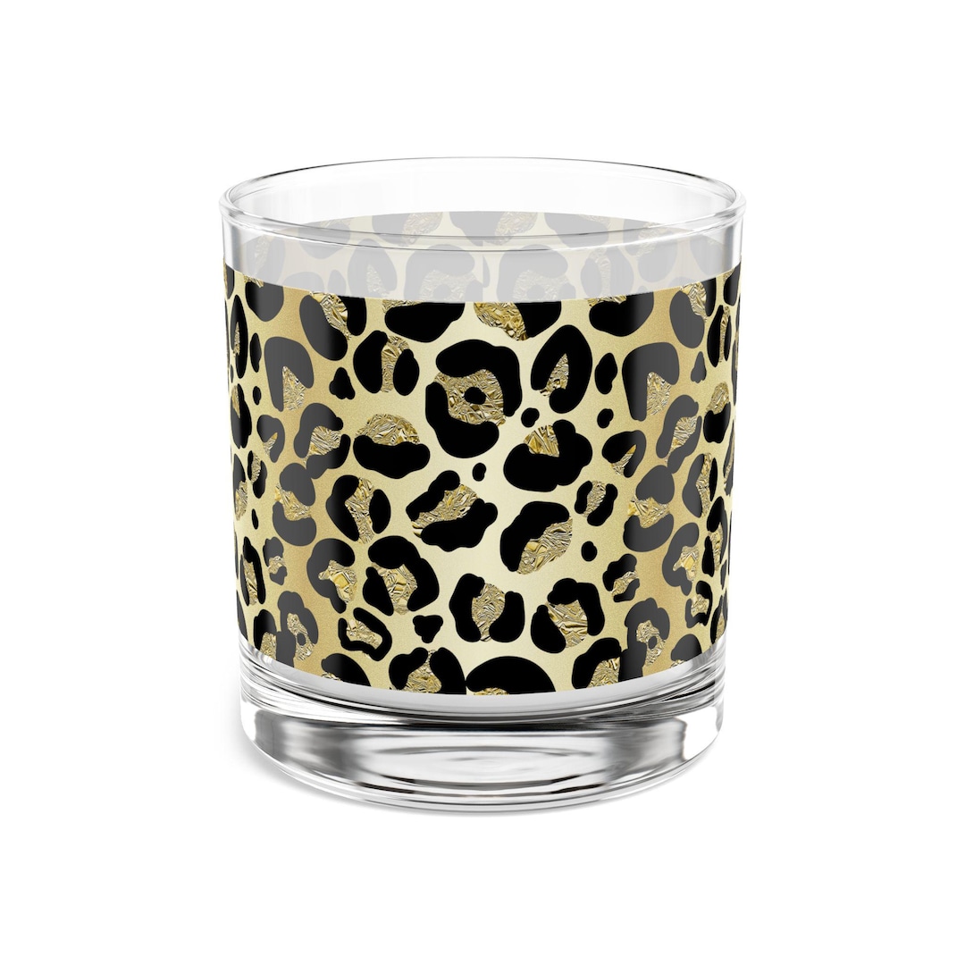 Leopard Print Rocks Glass: Elegant Safari Decor, 10oz - Etsy