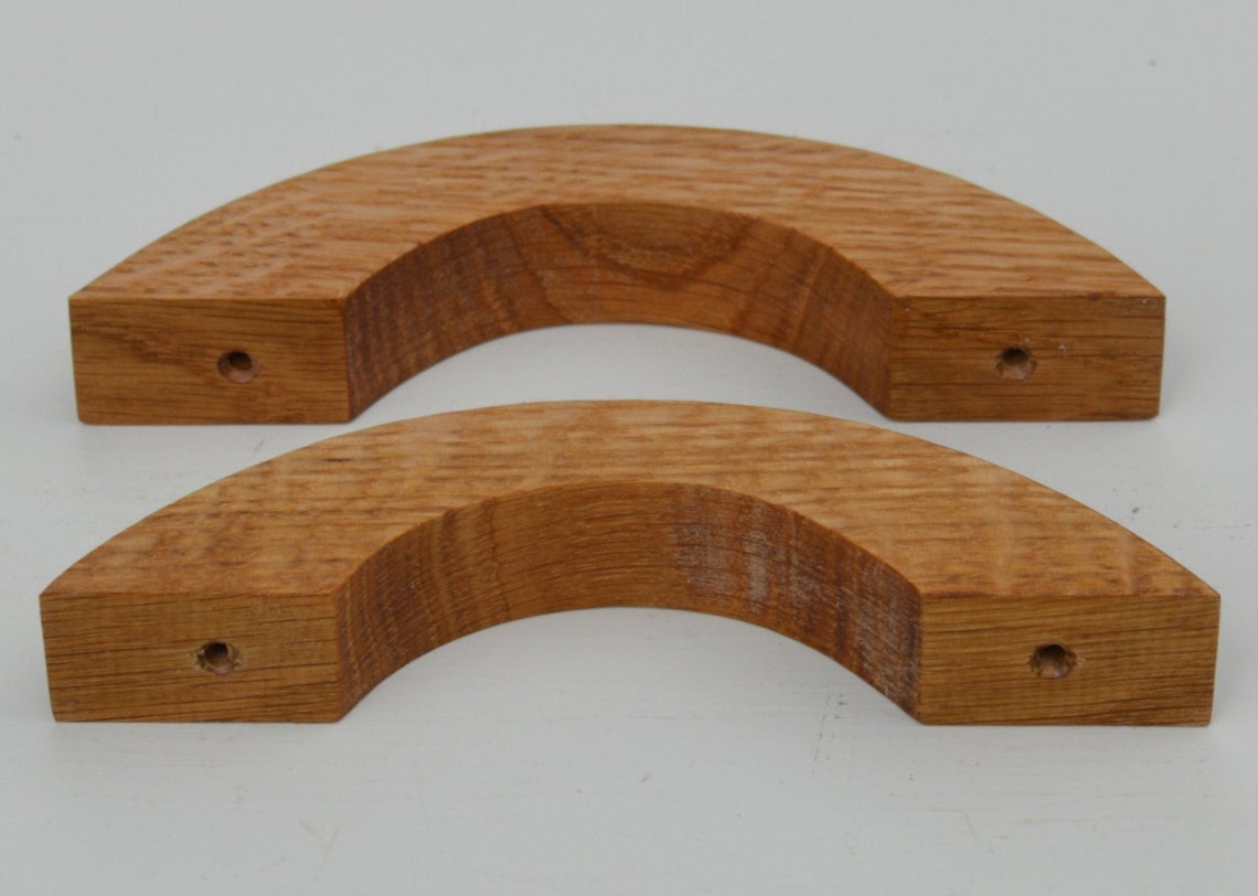 2 X Wooden Oak Drawer Handles Knobs Cabinet Handles Pulls - Etsy UK