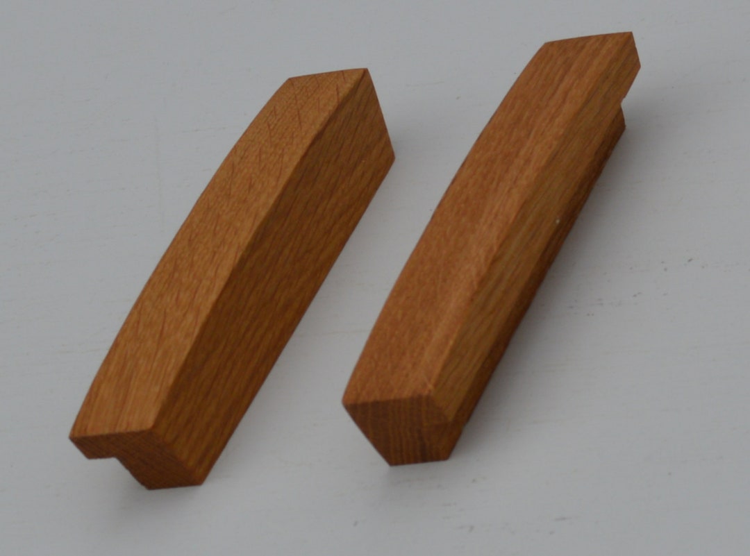 2 X Wooden Oak Drawer Handles Knobs Cabinet Handles Pulls - Etsy UK
