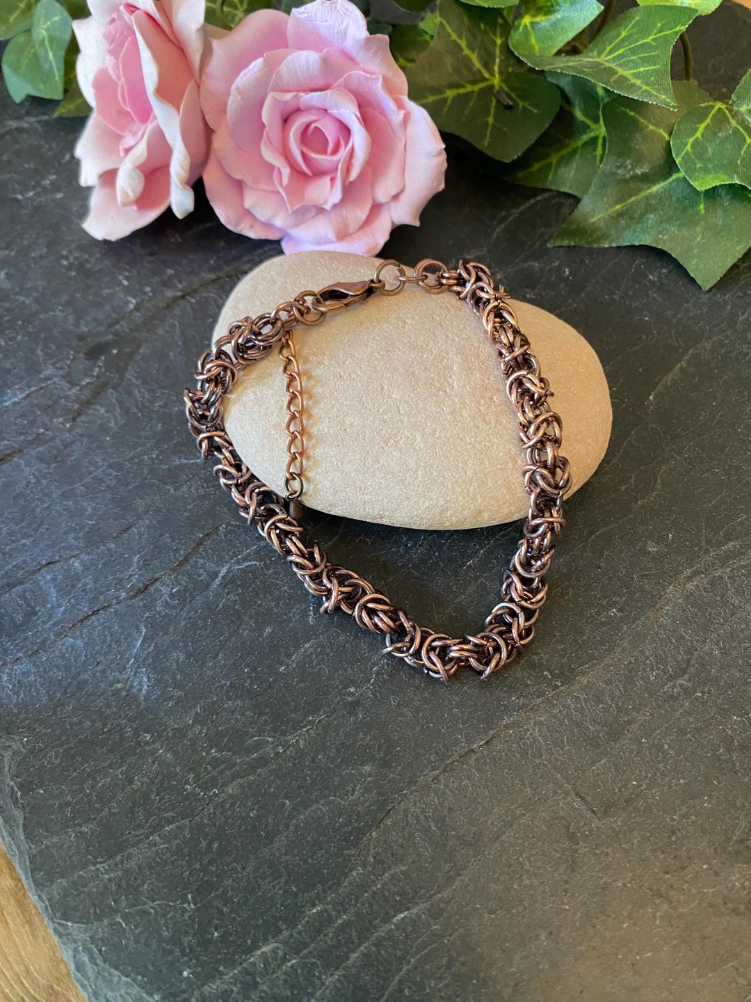 Handmade Solid Copper Byzantine Chain Mail Men’s Bracelet - Etsy UK