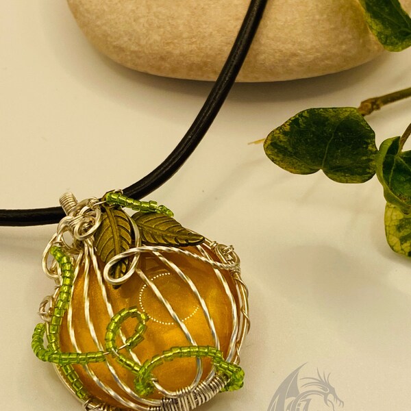 Wire Wrapped Pumpkin Pendant - Etsy