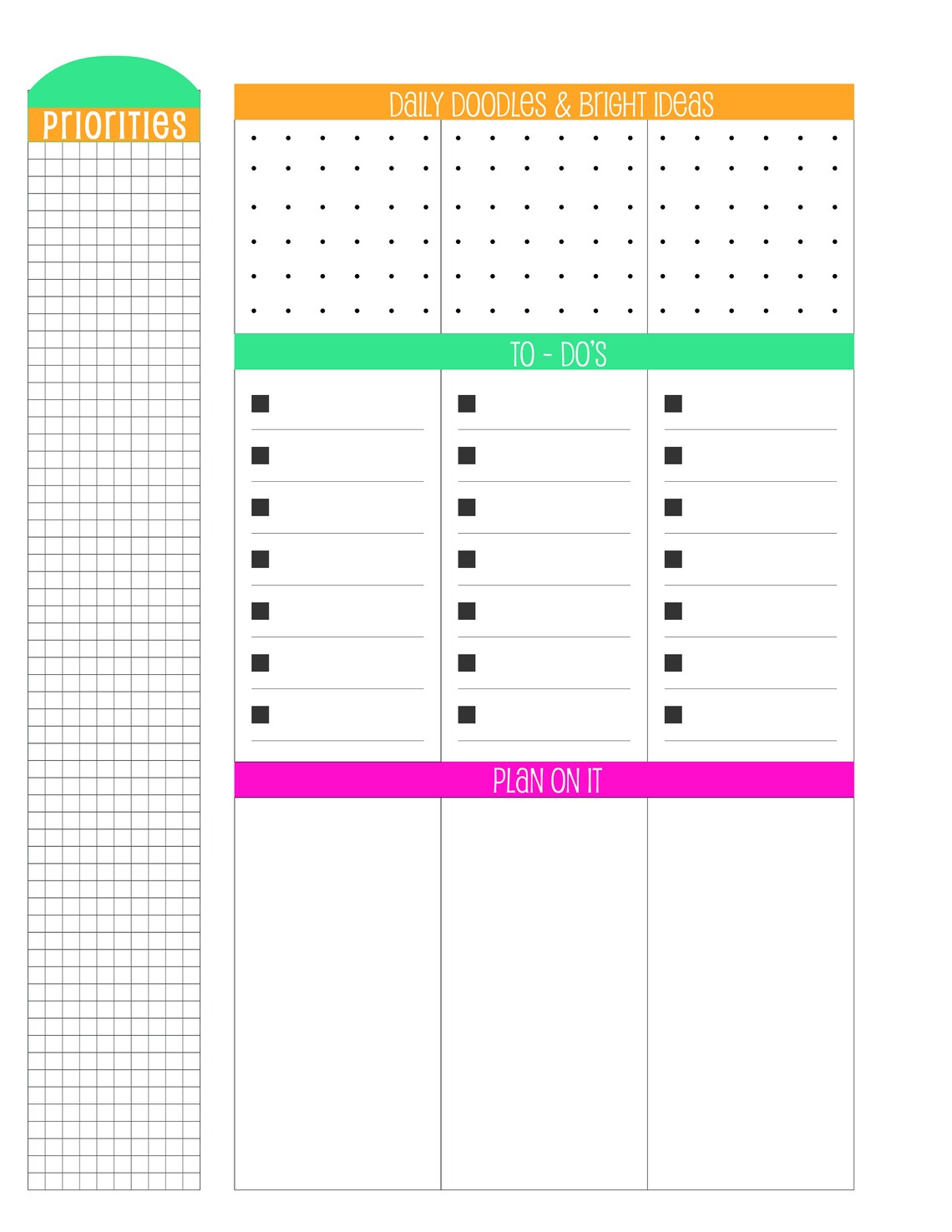 Happy Planner Printable Miss Maker Weekly Layout BIG Size Undated Plain ...