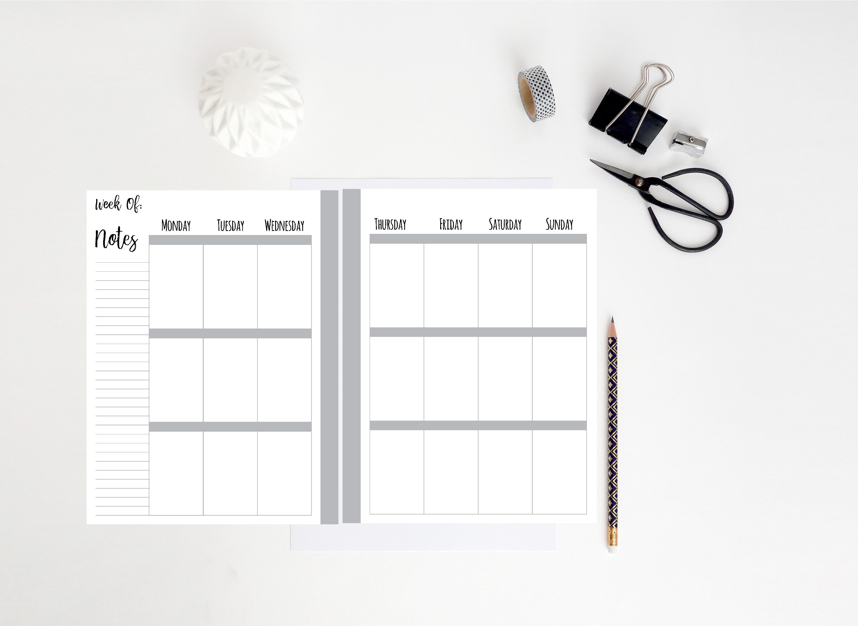 Happy Planner Classic Size Weekly Printable Grey Undated - Etsy