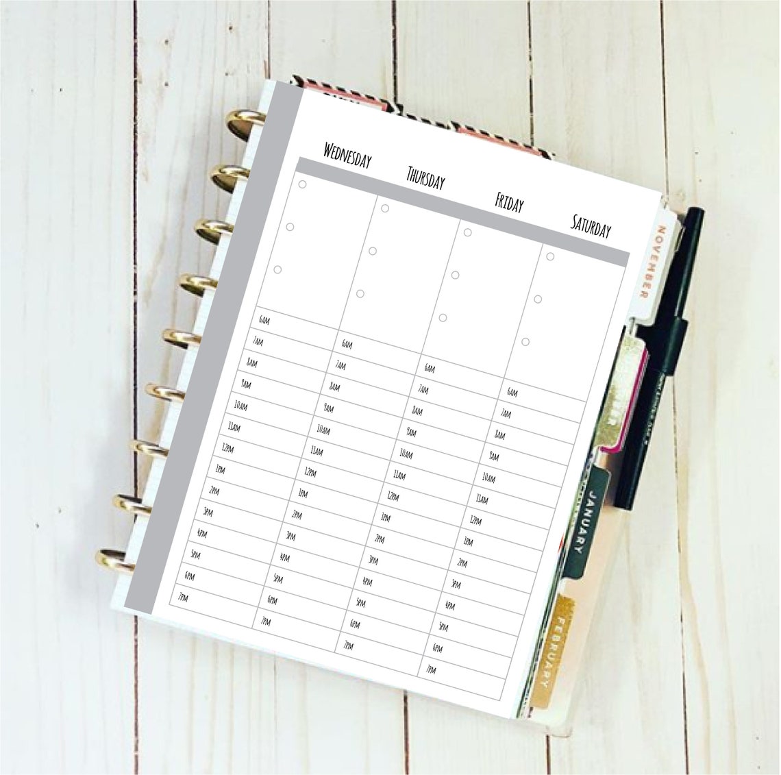 Happy Planner Classic Size Weekly Hourly Layout Etsy Happy Planner Classic Size Weekly Hourly Layout Etsy