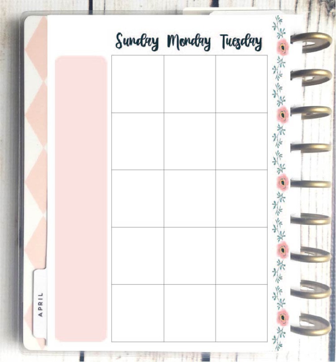 Happy Planner Printable - Spring Themed (V1) - Monthly - Weekly - Daily ...