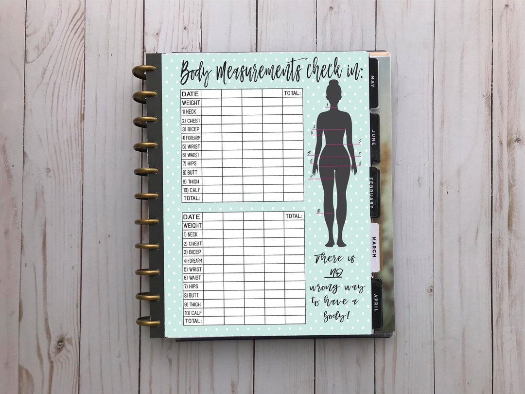 Happy Planner Printable - 10 Points Body Measurement Tracker - Etsy
