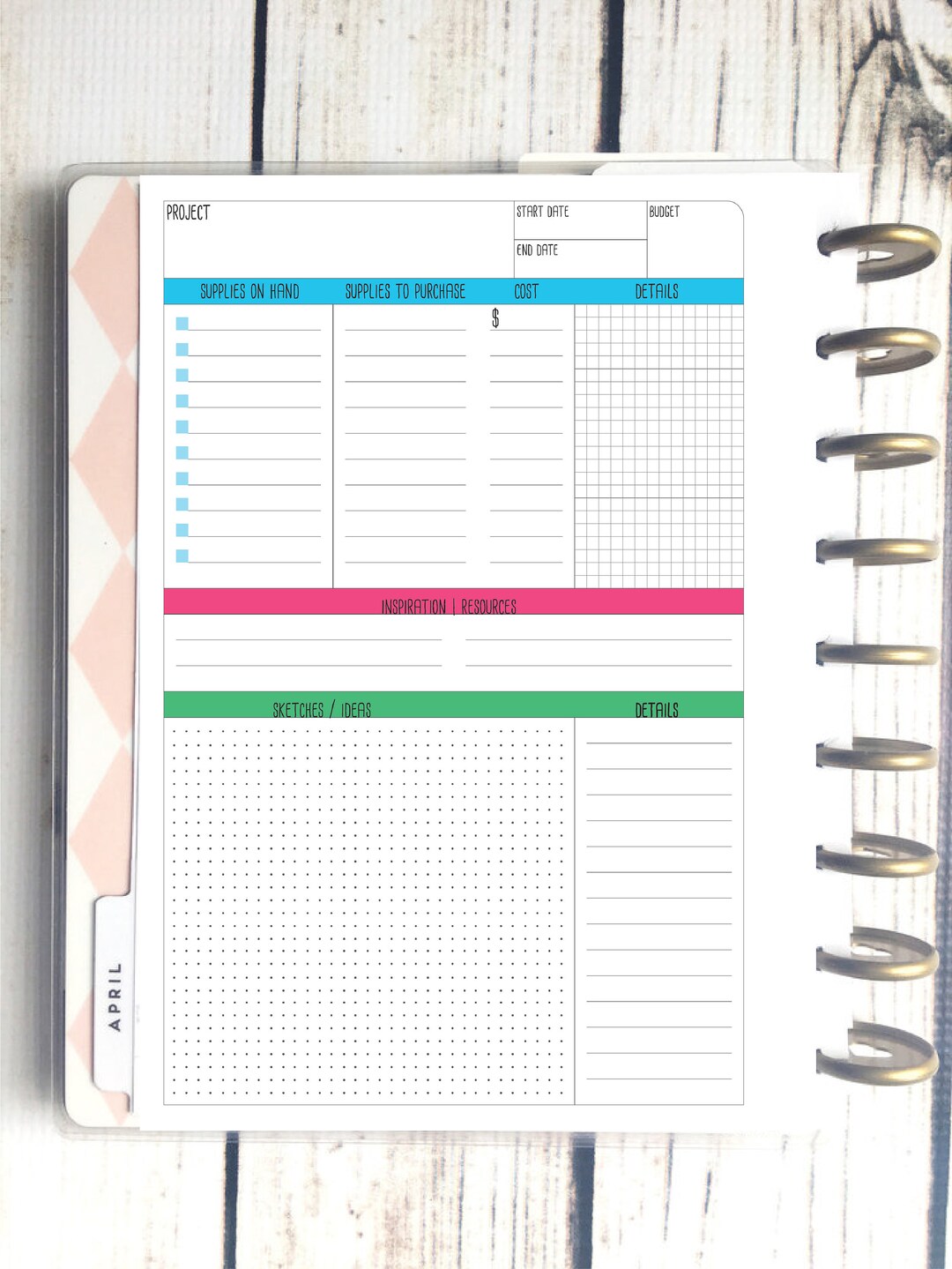 Happy Planner Printable - Miss Maker- Extras - Project Sheets - Etsy