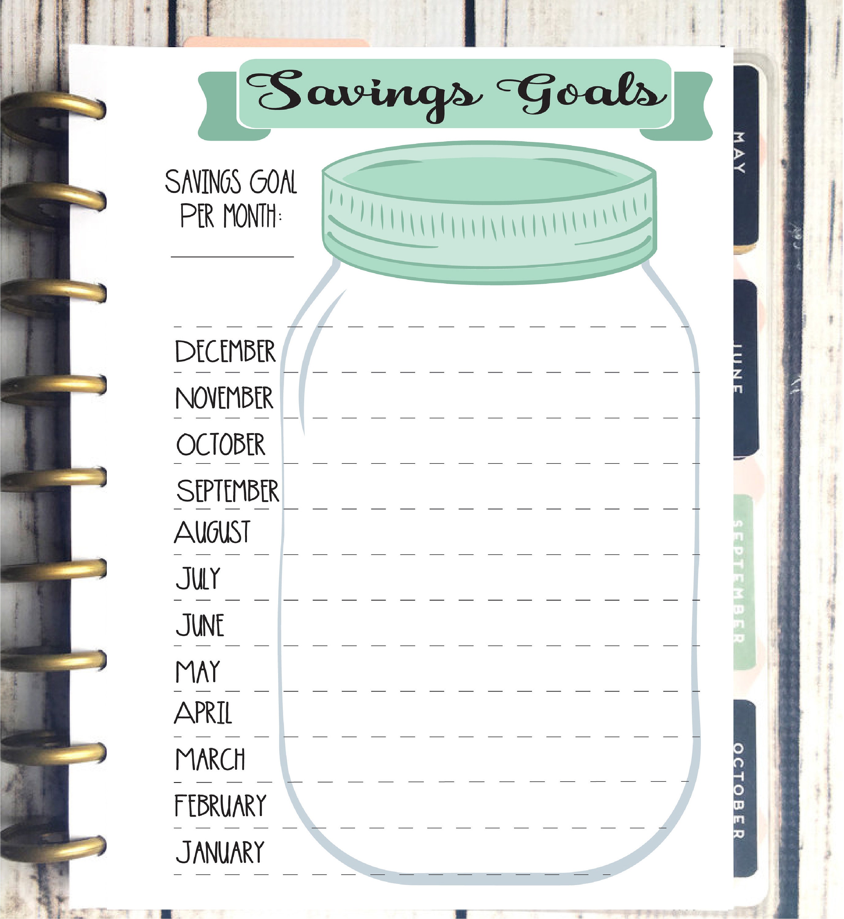 Savings Jar Template