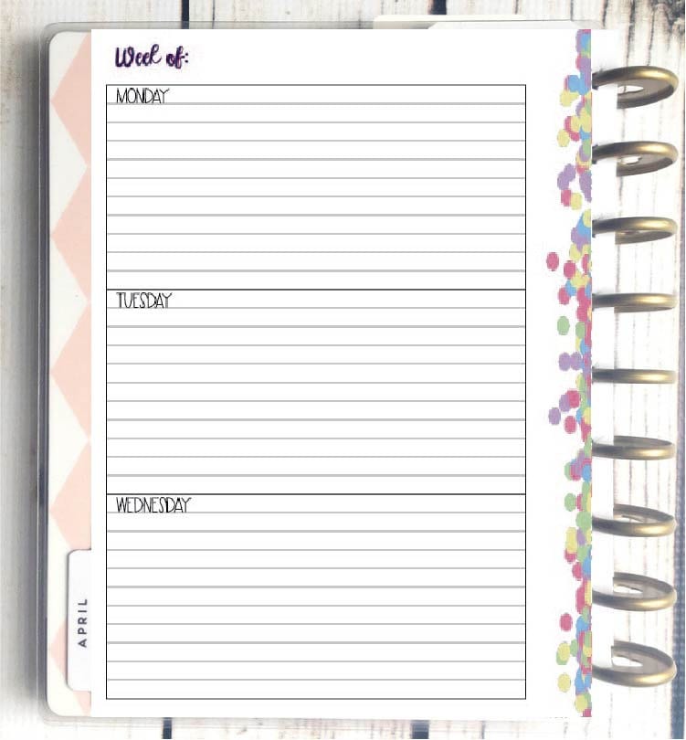 Happy Planner Printable Spring Themed V2 Monthly Weekly Daily Work ...