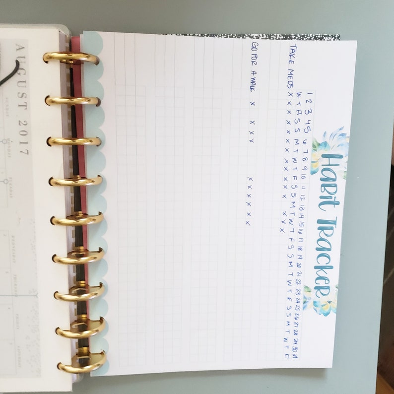 Happy Planner Printable Habit Tracker Landscape Classic Size Teal ...