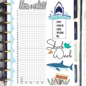 Happy Planner Printable - Bullet Journal - Shark Week - Women - Tracker ...