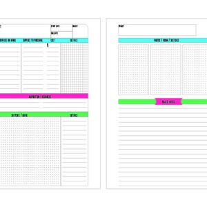 Happy Planner Printable Miss Maker Extras Project Sheets Mini 1 Page ...