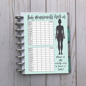 Happy Planner Printable - 10 Points Body Measurement Tracker - Etsy