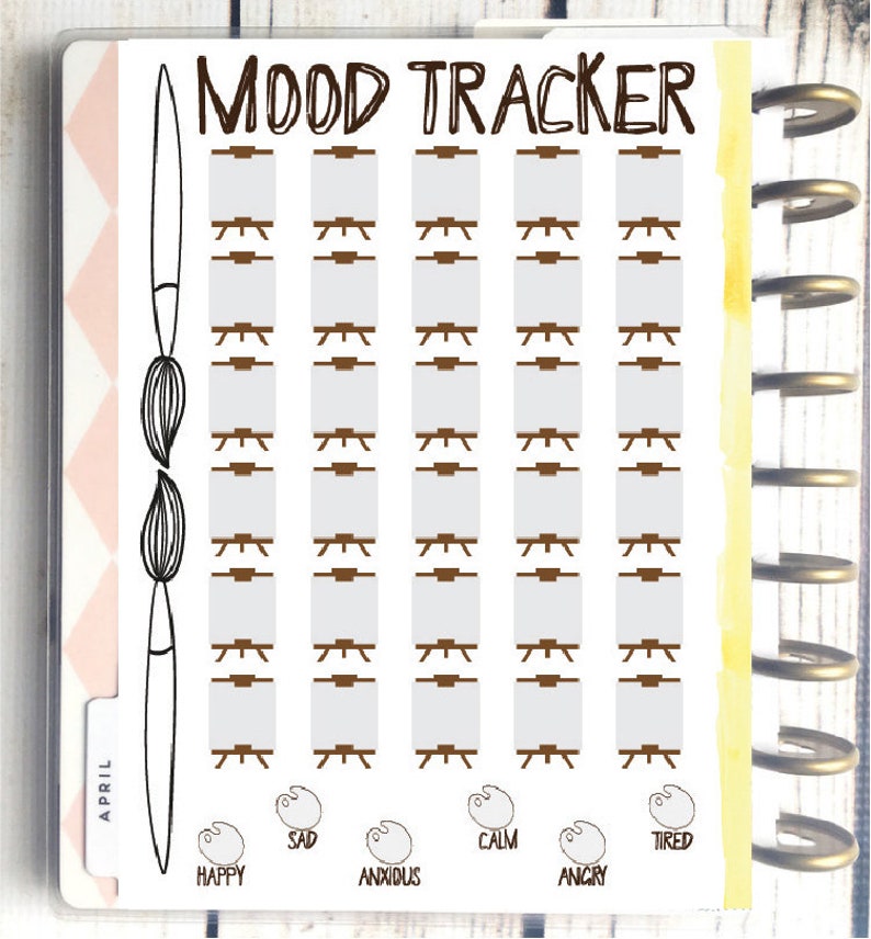 Happy Planner Printable Mood Tracker Paint 30 Day Color in Tracker ...