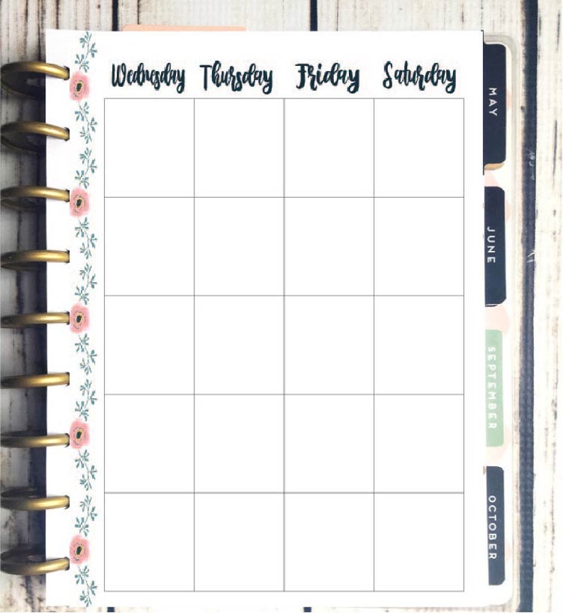 Happy Planner Printable Spring Themed V1 Monthly Weekly Daily Work ...