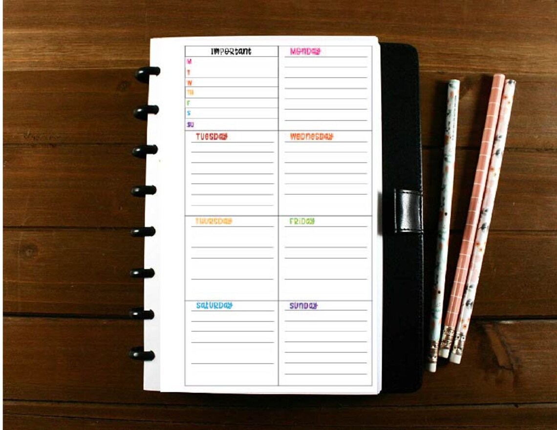 TUL Planner Printable Super Mom Weekly Layout new Version Undated Plain ...